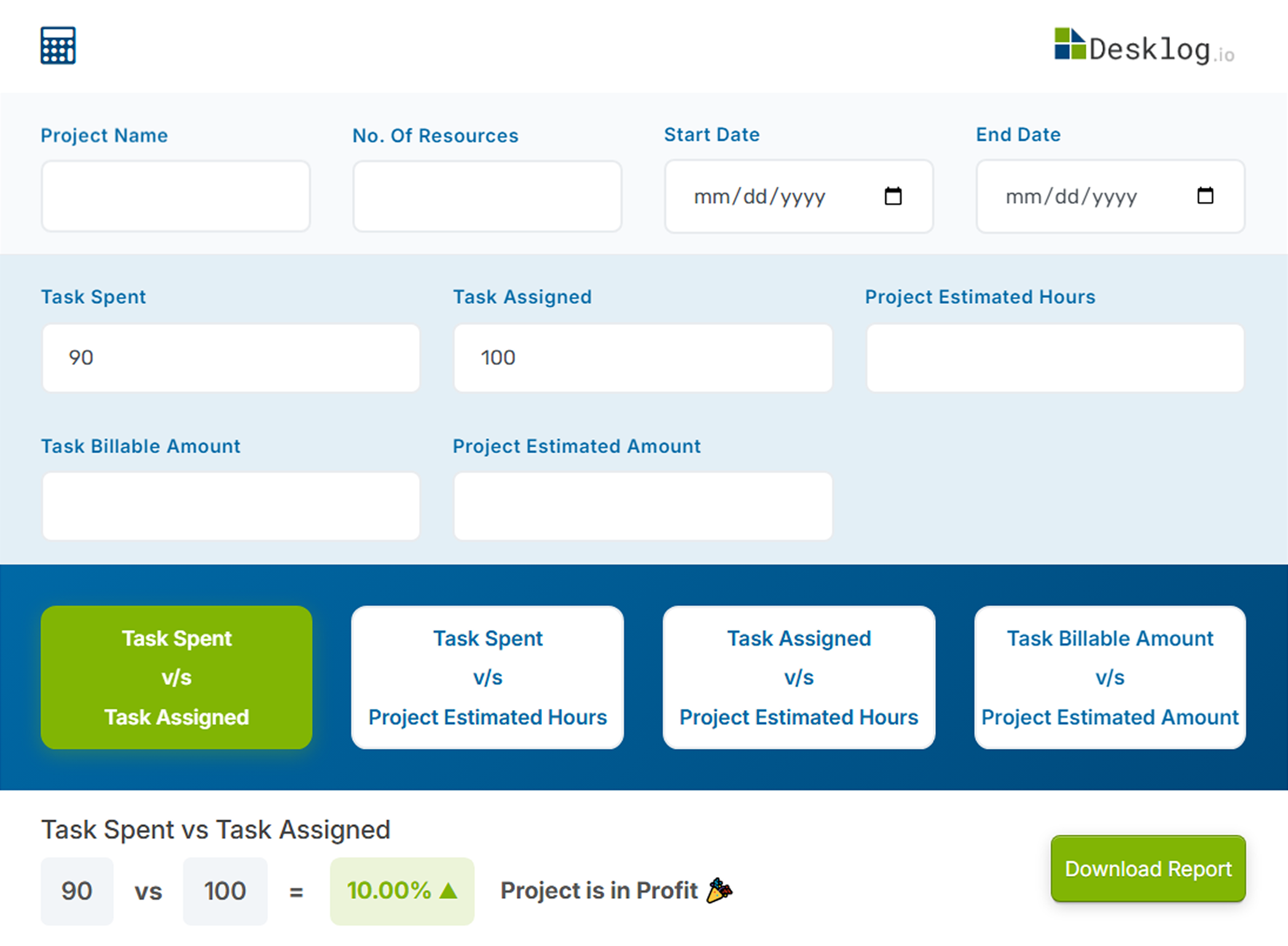 Free Project Profit & Loss Calculator - Desklog