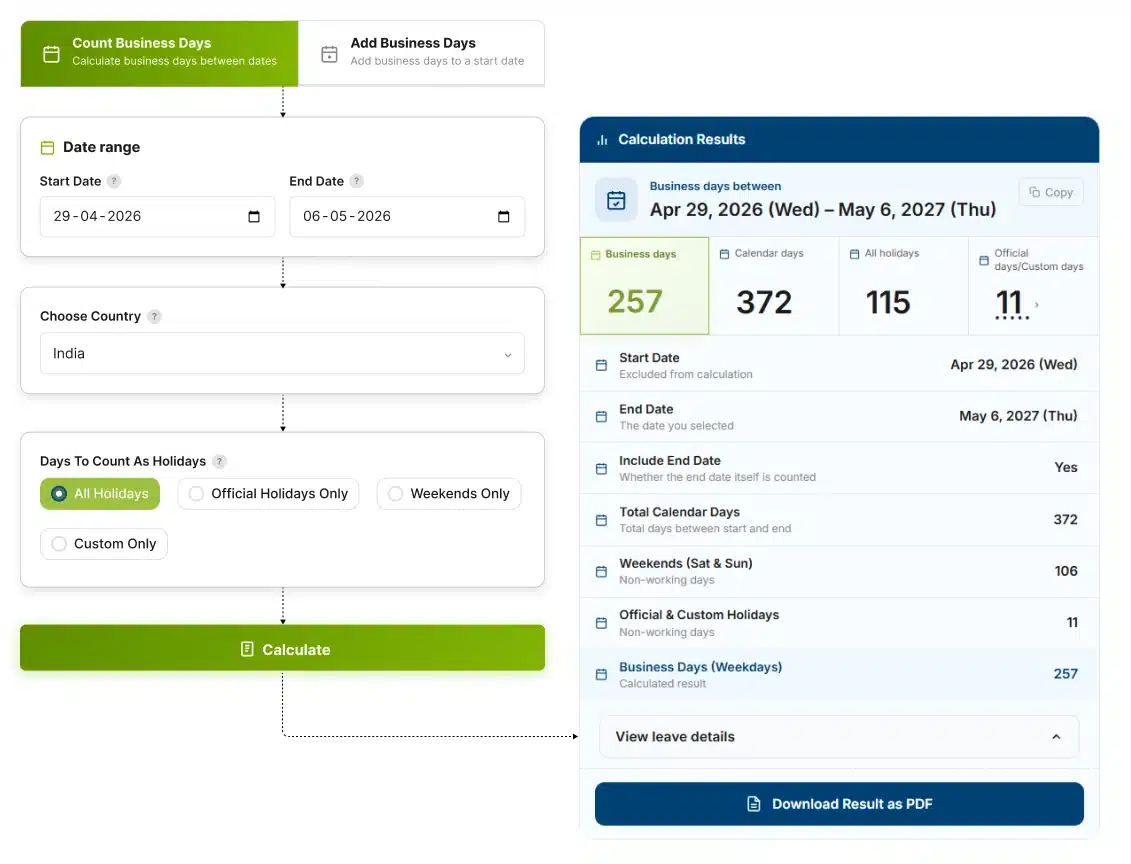 Business Days Calculator - Desklog